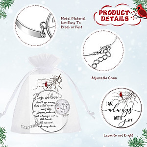 Unittype 3 Set Memorial Gifts Cardinal Memorial Bracelet Jewelry Bangle Sympathy Gift Soul Poem Card Remembrance Gifts Cardinal Gifts(3 Sets)