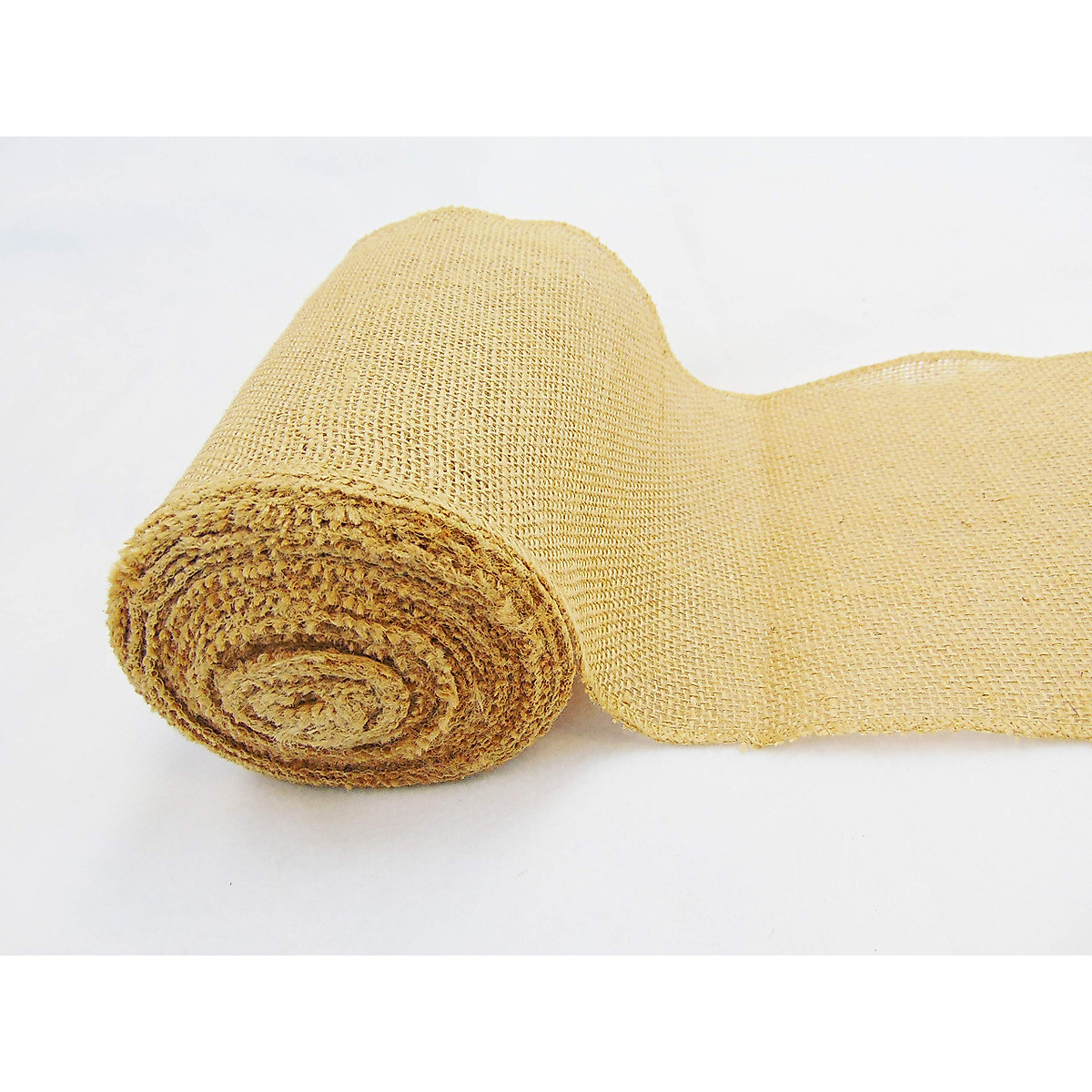 8 inch wide by 60 feet long tight weaved burlap tree plants wrap for protection ribbon | high density finished edges country style indoor outdoor table runner