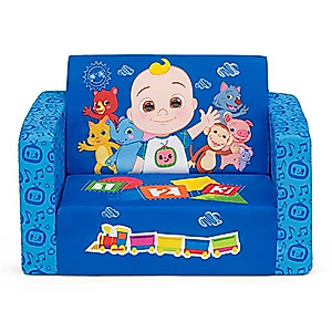 CoComelon Cozee Flip-Out Chair - 2-in-1 Convertible Sofa to Lounger for Kids by Delta Children