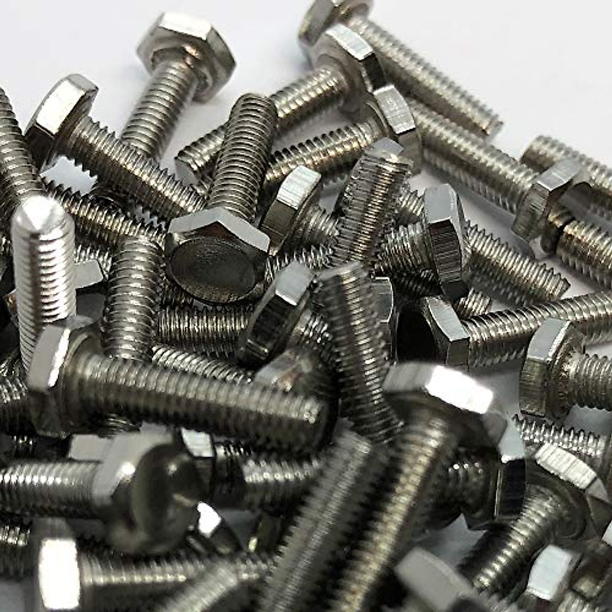 6mm x 35mm - 1.25 Pitch - 304 Stainless Steel Bolt - A2-70, Full Thread, Bright Finish, Machine Thread-Metric Includes Bolts + Nuts + WASHERS (20)