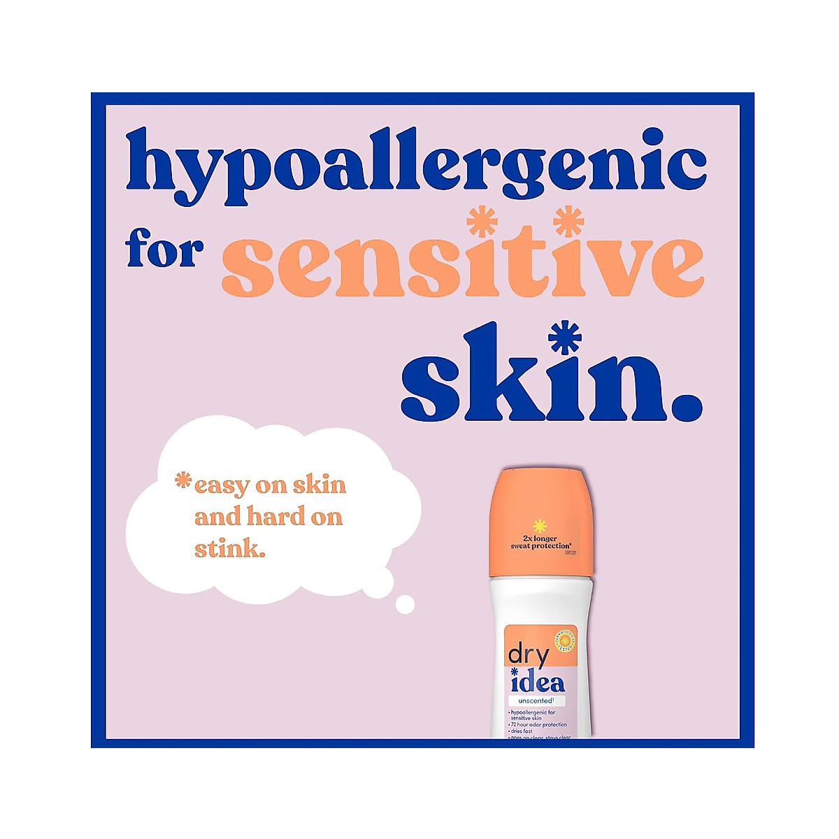 Dry Idea Anti-Perspirant Deodorant Roll-On Unscented, 3.25 Fl Oz (Pack of 3)