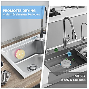 Sponge Holder, Sink Caddy for Scrub Sponges with Suction Cup Installation, Kitchen/Bathroom Sink Sponge Storage, Self Draining, Dishwasher Safe for Holding Smiley Sponges (Sponges Not Included),1pcs