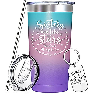 SpenMeta Sisters Gifts from Sister - Unique Gifts for Sister, Funny Sister Birthday Gifts from Sister, Little Sister, Big Sister Present Ideas Christmas Graduation Gift - Cup Tumbler
