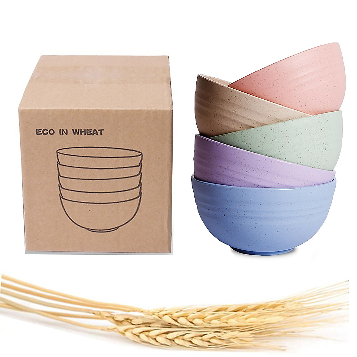 choary Eco-friendly Wheat Straw Bowls, 4.7 inches mini Snacks Bowl Sets,Unbreakable Natural Non-Toxin mini Bowls for Fruits, Microwave Dishwasher safe BPA FREE set of 5.