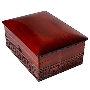 Artisan Owl Polish Heritage Handmade Extra-Large Elegant Slightly Rounded 10 1/2" Wooden Box with Lock and Key for Keepsakes, Love Letters, Jewelry, and Specialty Items