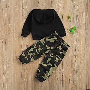 Fernvia Toddler Boys Clothes 2T 3T 4T 5T Fall Outfits Baby Hoodie Sweatshirt & Camouflage Pants Set Kids Winter Sweatsuit