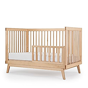 dadada Baby Soho 3-in-1 Convertible Crib – GREENGUARD Gold Certified, Made in Italy, Solid Beechwood – Adjustable Mattress Height, Modern Design 53.15 x 29.95 x 36.7 in 3 Colors (Natural)