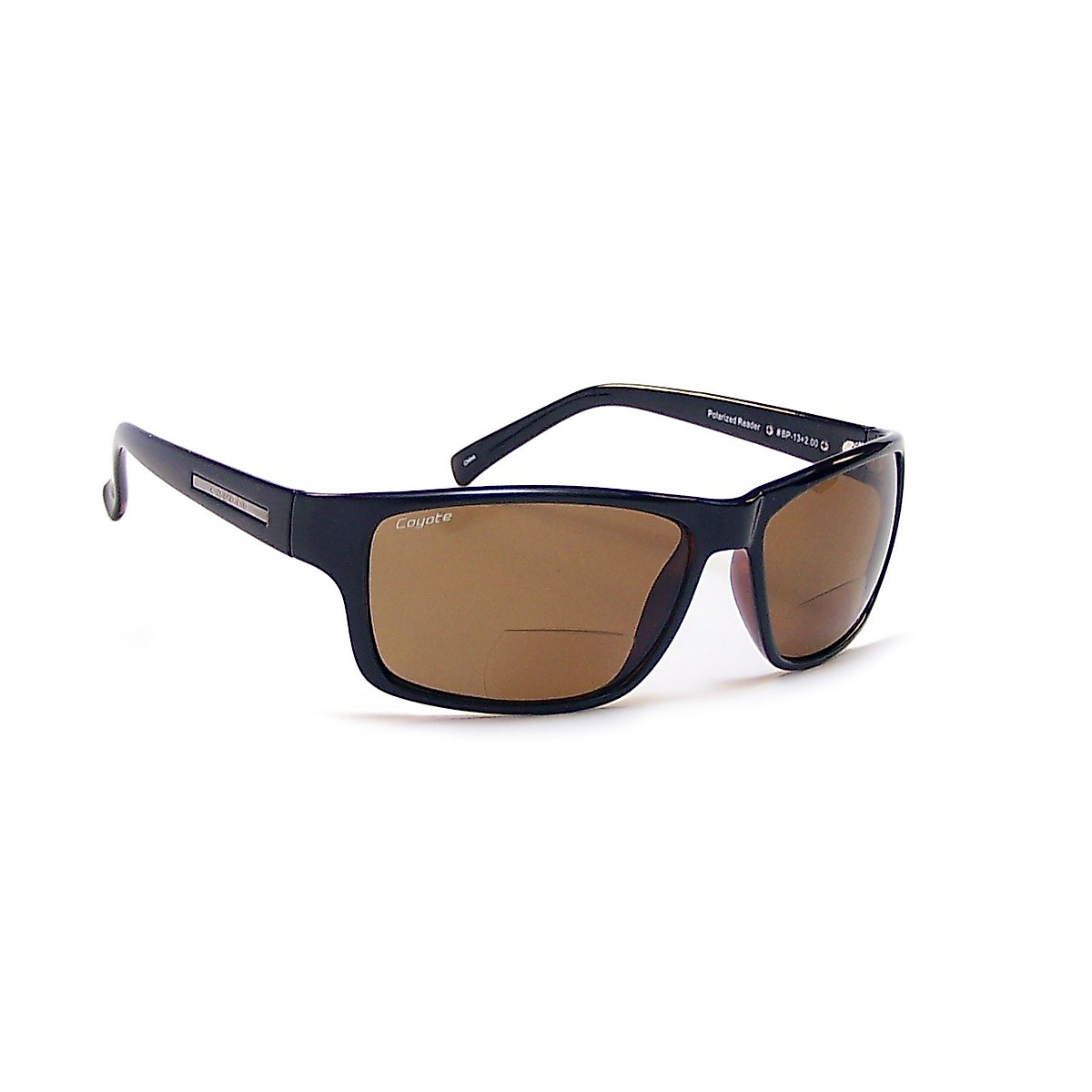 Coyote Eyewear BP-13 Polarized Reader Sunglasses (2.50), Black