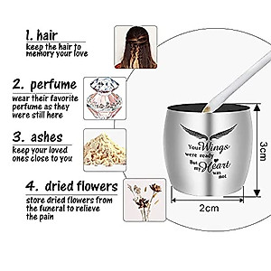 Dletay Small Keepsake Urns for Human Ashes 1.57 Inch Mini Cremation Urns for Ashes Stainless Steel Memorial Ashes Holder-Your Wings Were Ready, But My Heart Was Not