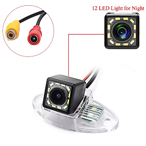 aSATAH 12 LED Car Rear View Camera for Buick Enclave/Chevy Chevrolet Traverse/GMC Acadia/Saturn Outlook & Waterproof and Shockproof Reversing Backup Camera (12 LED)