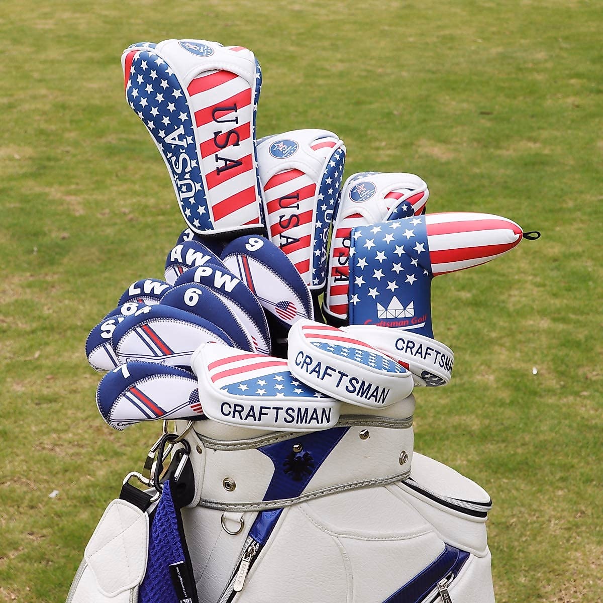 Craftsman Golf USA America Mallet Putter Cover Headcover for Scotty Cameron Odyssey (for Heel Shaft)