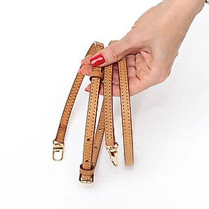 Sexy Little Vintage Adjustable Crossbody Shoulder Strap, Vachetta Leather Adjustable Straps, Replacement Leather Strap Shoulder Small Hand Bag, Purse, Clutch, Pochette - 3/8'' 10mm, 40 to 49''. White