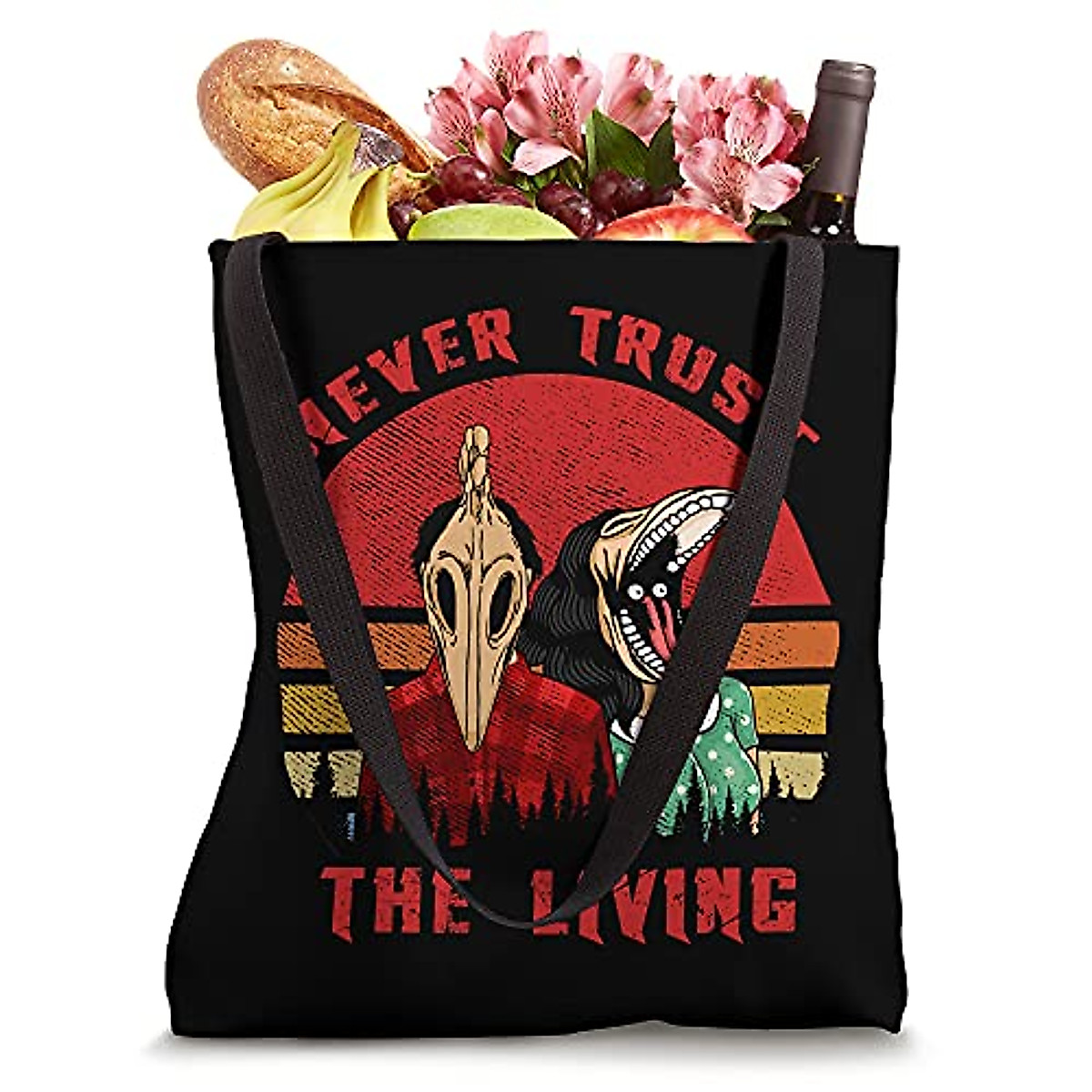 Retro Vintage Never trust the living creepy Goth grunge emo Tote Bag