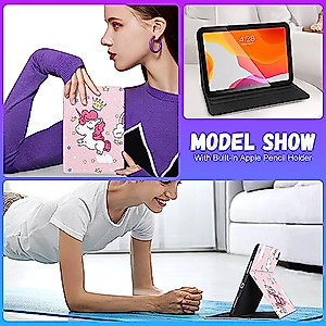 Uppuppy for Apple iPad Mini 6 Case for iPad Mini 6th Generation Case Kids Cute Folio Women Girls Girly Cartoon Cover for iPad Mini 2021 Case 6th Gen 8.3 Inch A2567 A2568 A2569