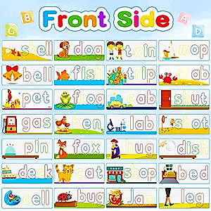 ShyLizard See and Spell Educational Toys, Flash Cards Learning Toys for Boys and Girls 3 4 5 6 Years Old, CVC Word Builders Toys for Preschool, Kindergarten and Homeschool Kids, 80PCS