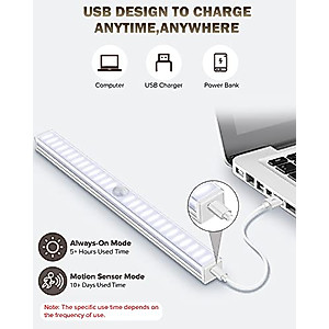 GYTBL Under Cabinet Lighting Wireless 12inch Motion Sensor Light Indoor Closet Lights Motion Sensored Magnetic Closet Light Rechargeable Under Counter Lights for Kitchen Cupboard Wardrobe Stair-4 Pack