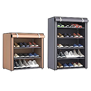 Shoe Storage Cabinet, Shoes Rack, Non-Woven Fabric Shoes Organizer Cabinet with Dustproof Cover, Shoes Storage Shelf for Bedroom Dormitory (90x30x60cm, 5 Layers), Shoe Racks Storage Cabinet
