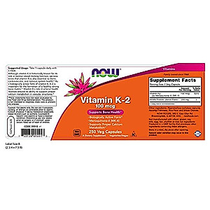 Now Foods Vitamin K-2, 250 Vegetable Capsule