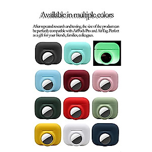 2 in 1 Protective Skin Case Compatible for Airpods Pro and Airtag Case Combo Set, Silicone GPS Tracker Cover Holder, Soft Shock-Proof Anti-Scratch Anti-Lost(Black)