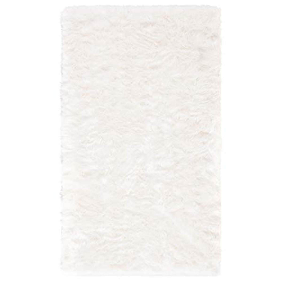 SAFAVIEH Faux Sheep Skin Collection 3' x 5' Ivory FSS235A Silken Glam 2.35-inch Thick Area Rug