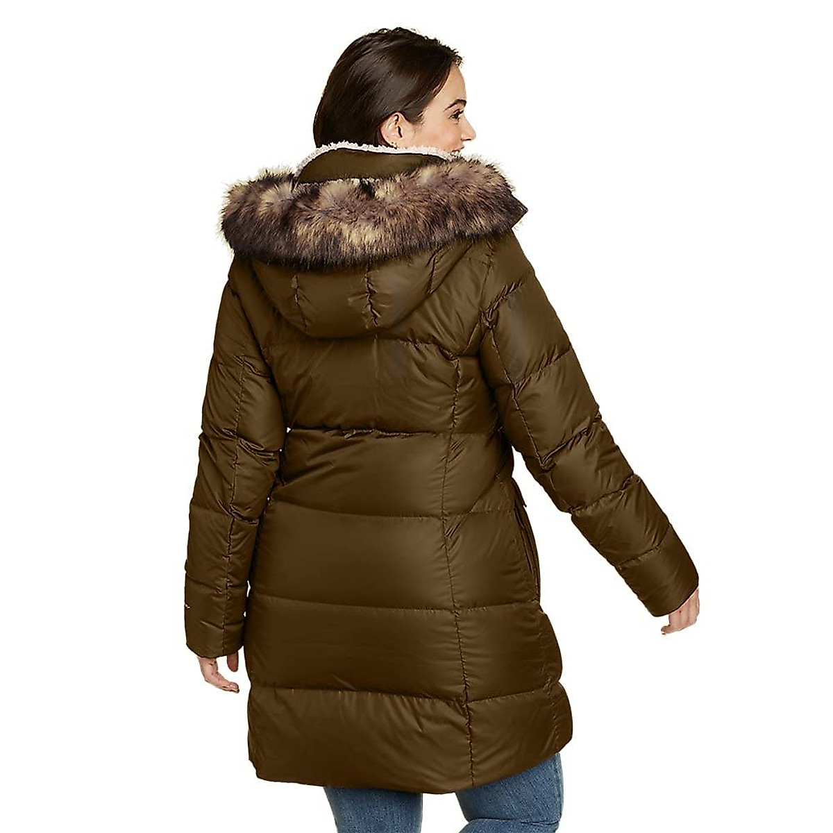 Eddie Bauer Women's Lodge Cascadian Down Parka, Olive, X-Small, Petite