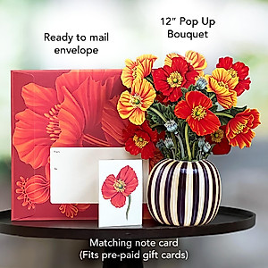 Freshcut Paper Pop Up Cards, Paper Flower Bouquet 3D Popup Greeting Cards with Note Card & Envelope, Birthday Card, Anniversary Card, Get Well Gifts for Women, 12" French Blooms