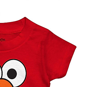 Sesame Street Short Sleeve T-Shirt Short Sleeve Tee - Elmo & Cookie Monster Big Face Tee (Elmo, 3T)