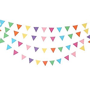 UUPP 26 Feet Multicolor Triangle Flag Paper Bunting Banner Pennant Banners for Wedding Party Hanging Decorations, 2 Sets