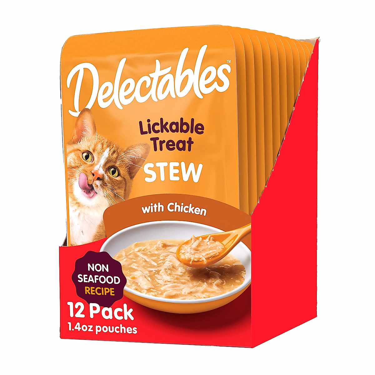 Delectables Non-Seafood Stew Lickable Wet Cat Treats, Chicken, 1.4 oz (Pack of 12)