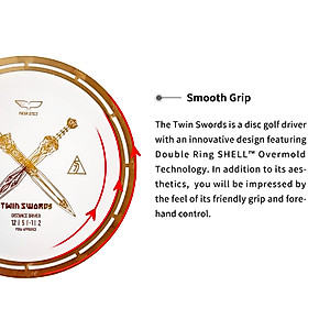 Yikun Disc Golf Disc Twin Swords Maximum Professional Distance Driver Golf Disc 170-175g Perfect for Outdoor Games (Golden)