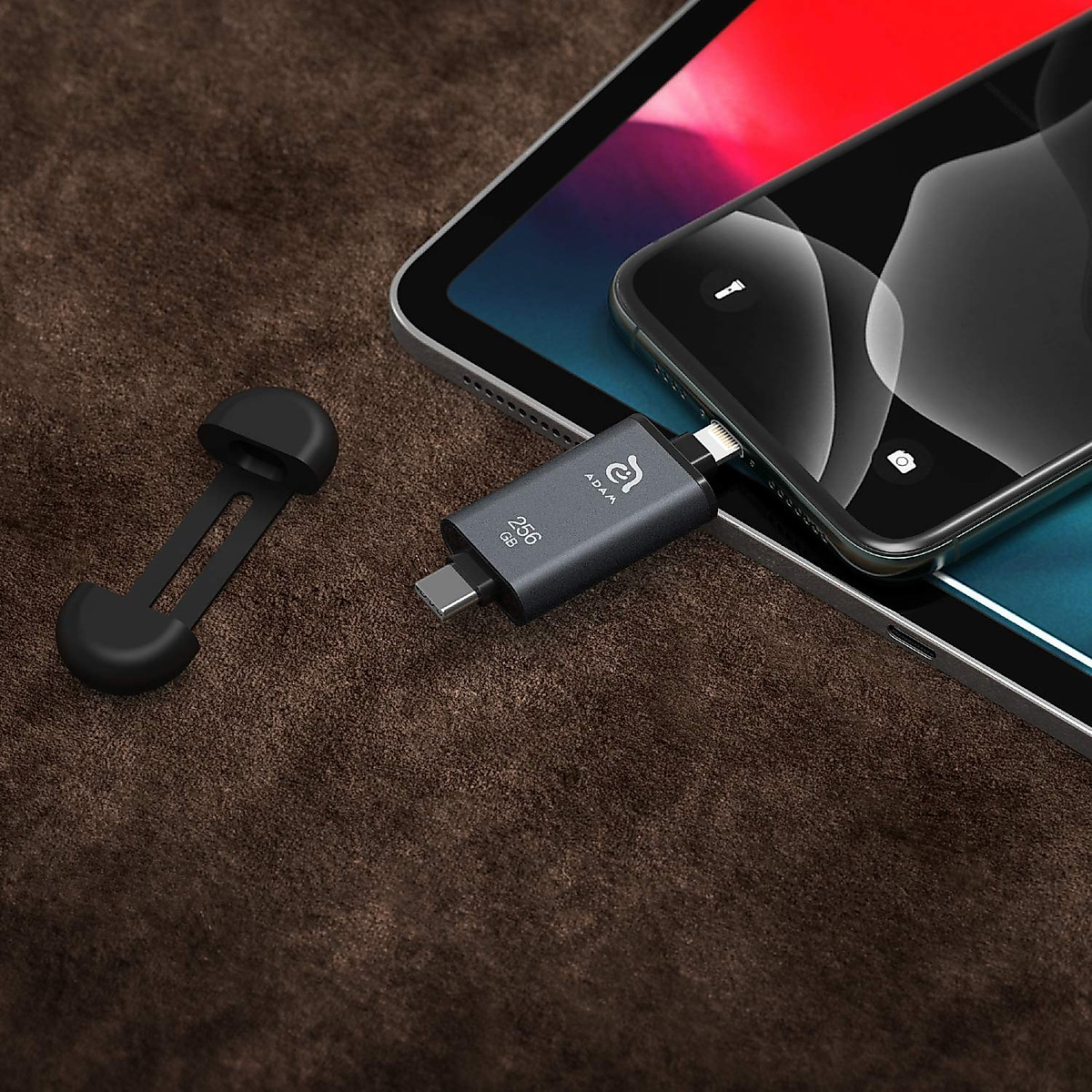 ADAM Element Flash Drive Compatible with iPad, iPhone iKlips C Gray