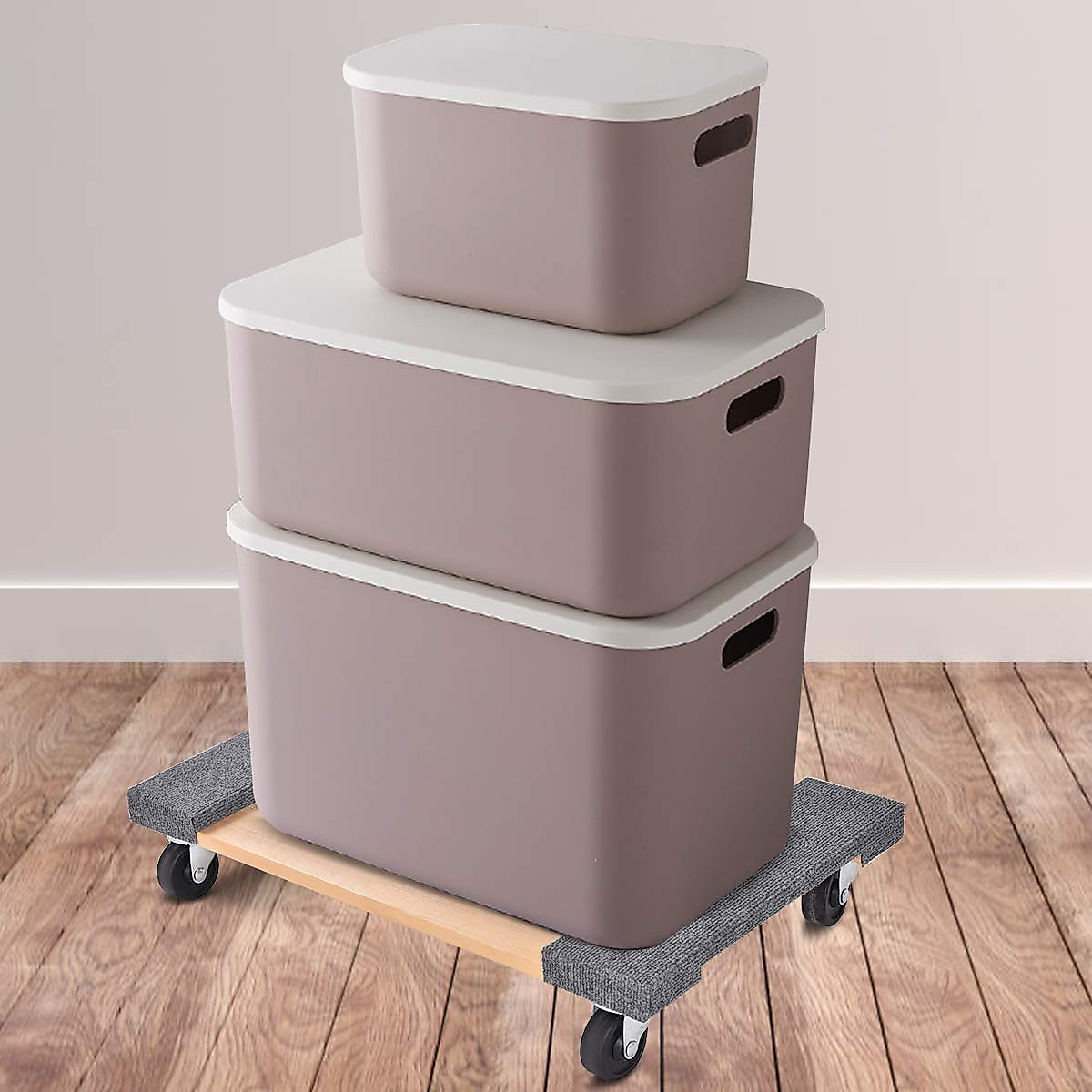 Goplus Furniture Moving Dolly, Heavy Duty Wood Rolling Mover with Wheels for Piano Couch Fridge Heavy Items, Securely Holds 1000 LBS (2 Packs)