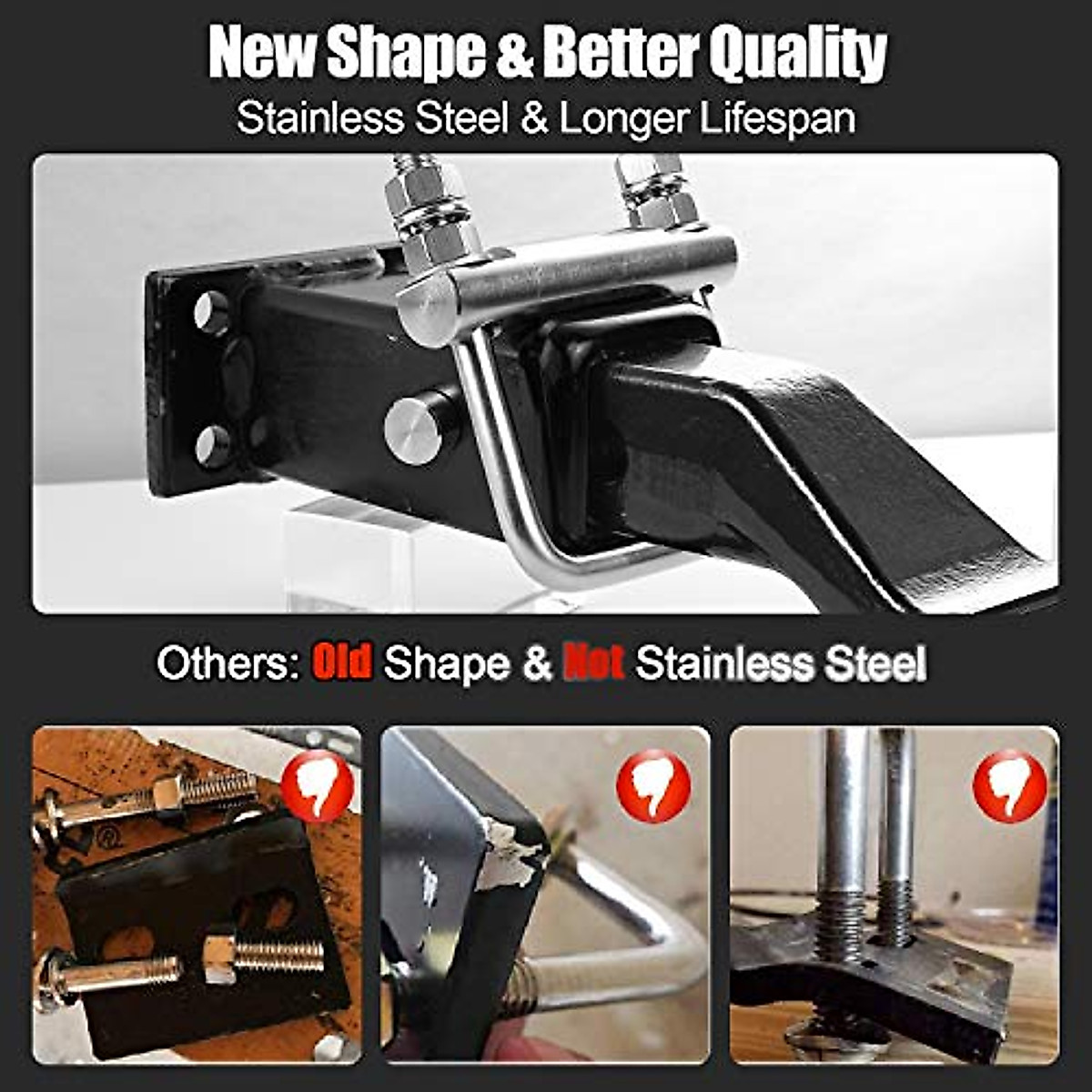 CZC AUTO Hitch Clamp Stainless Steel Anti-Rattle Stabilizer Cross Clamp 2 Inch for Hitches On Trailers of Trucks SUV Vans RV, Hitch Tightener for Hitch Tray Cargo Carrier Bike Rack Trailer Ball Mount