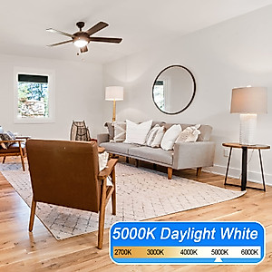 8 Pack E12 Ceiling Fan Light Bulbs, 60W Equivalent, Daylight White 5000K, Small Base LED Candelabra Light Bulb, Bright A15 LED Bulb, 120V, Non-dimmable