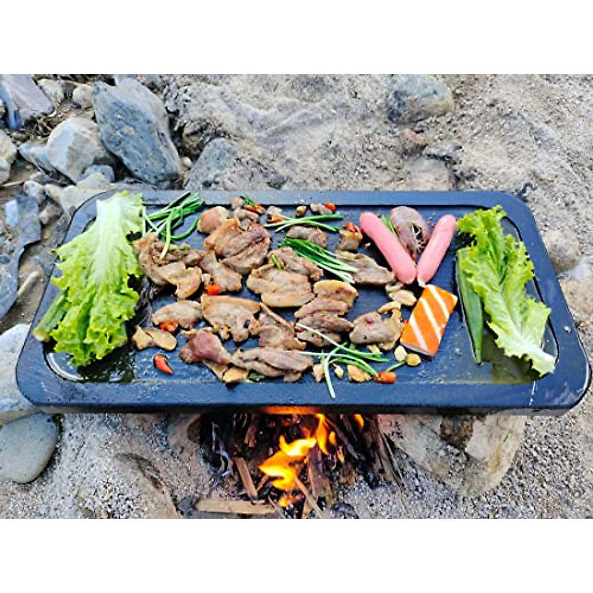 Lava Grill Steak Lava Stone,Lava Hot Stone,Grilling Stone,Tabletop Grill Cooking Stone,11.8x7.9 x1in Steak Lava Stone Stone Grilling Plate for Oven and Barbecue Cooking Meat,Fish,Vegetable and Pizza