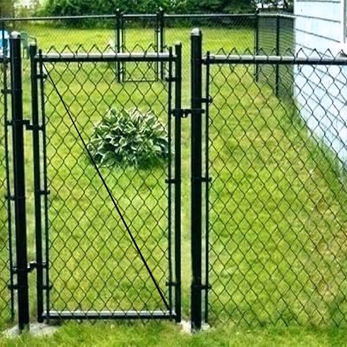 Adjust-A-Gate Adjustable Chain Link Square Corner Complete Gate Kit, Fit-Right, Black, 6'H