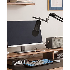 Boseen Shock Mount Compatible With Blue Yeti, Blue Yeti Pro and Blue Snowball Microphones, Eliminates Noises and Vibration Black/Champagne