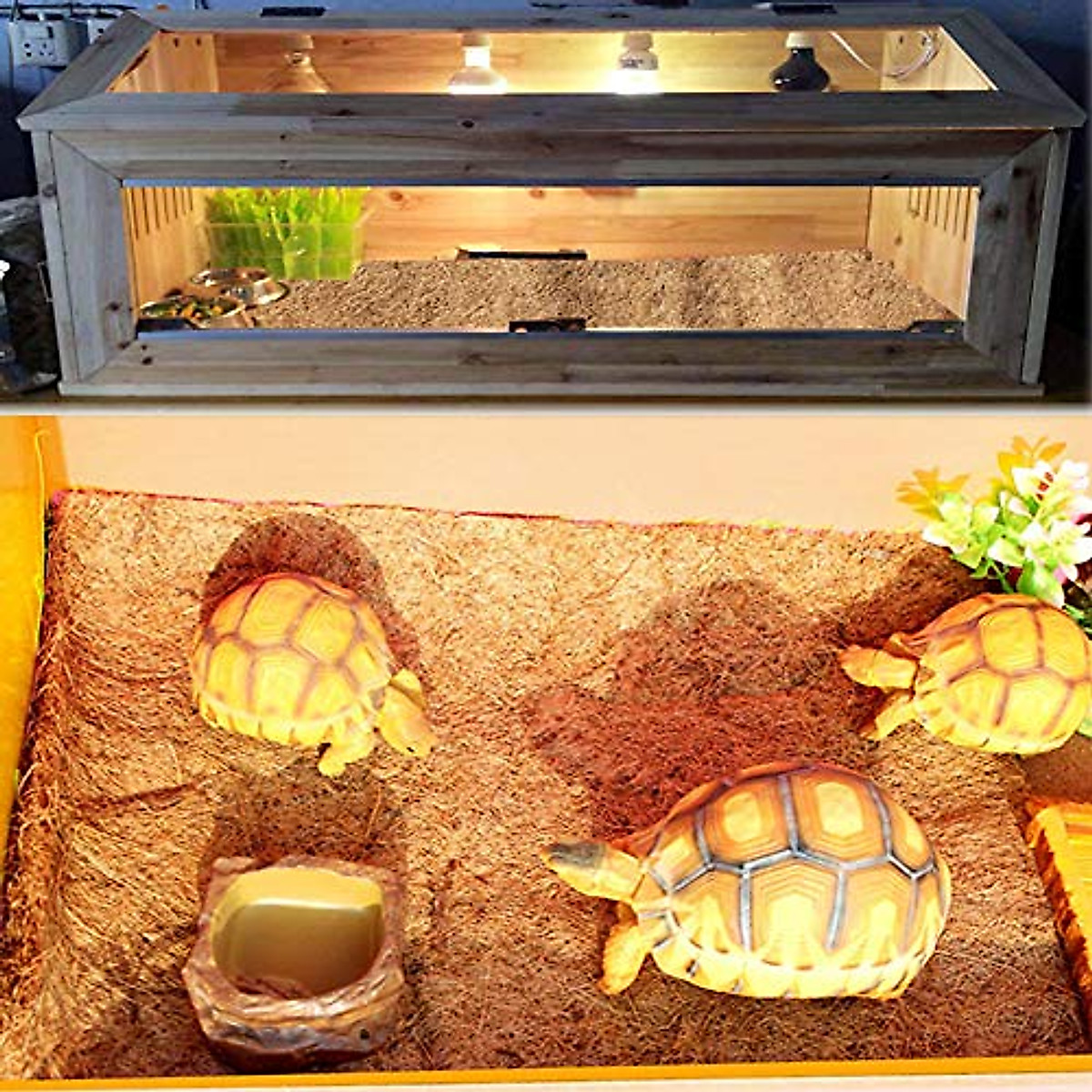 Hamiledyi 2Pcs Reptile Carpet Natural Coconut Fiber Carpet Mat for Pet Terrarium Liner Reptile Supplies for Lizard Snake Chamelon Turtle Bedding Bunny Rabbit Mat