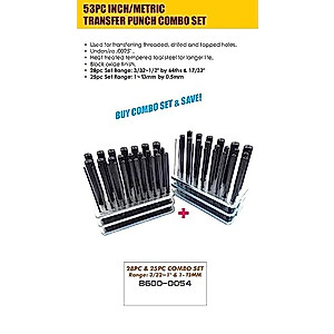 HHIP 8600-0041 28 Piece Transfer Punch Set, 3/32" - 1/2"