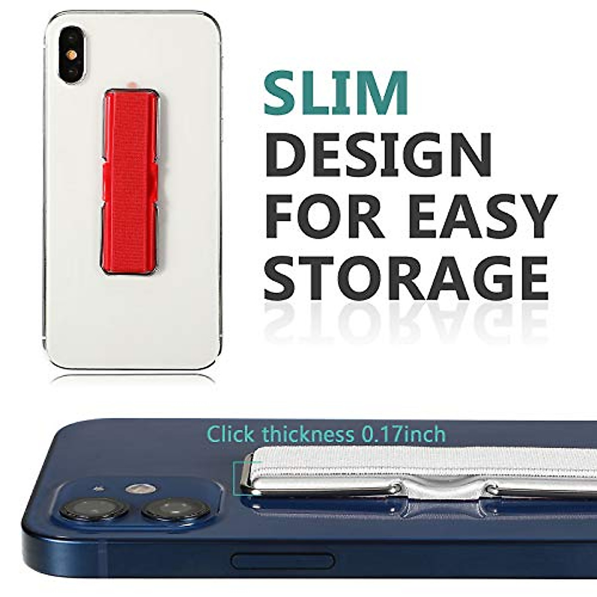 Weewooday 9 Pieces Finger Strap Phone Holders Elastic Phone Strap Stands Phone Handle Grips Elastic Finger Holders Finger Strap Stands for Smartphones, Small Tablets, 9