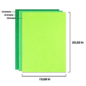 MR FIVE Assorted Green Tissue Paper Bulk,29.5"x 19.6",Green Tissue Paper for Gift Bags,30 Sheets Gift Wrapping Tissue Paper,Crafts and DIY,Gift Wrapping Paper for Easter Wedding Holiday, 3 Colors