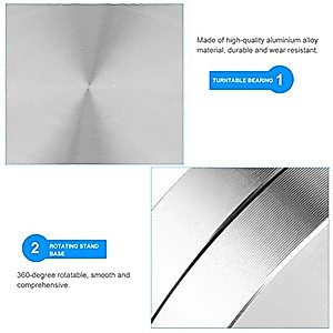 Hemoton Aluminum Alloy Cake Turntable Bearing Dining Table Glass Turntable Bearing Round Rotating Turntable for Restaurant Dining Table Cake Decorations TV Monitor Stand