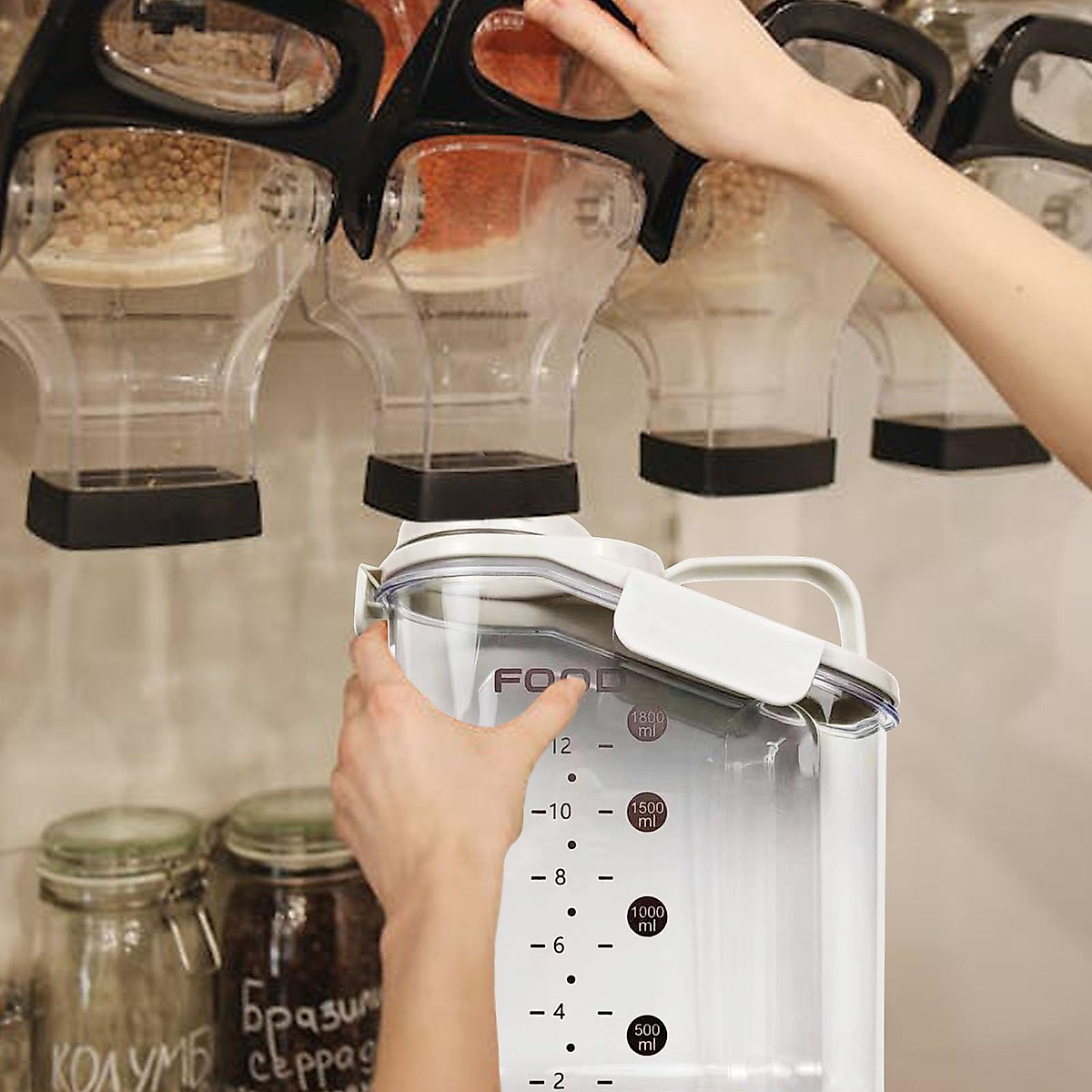 Tostyles Cereal Containers Storage and 2L Airtight Large Dry Food Storage Containers with Pouring Spout for Kitchen Pantry Storage Organization