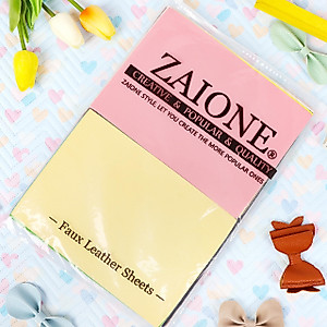 ZAIONE Solid Faux Leather Sheets: Grain Colors Leather 20Pcs 8x6 Inch Plain Texture Leather Black Red White PU Bundle for Earring Bows Crafts