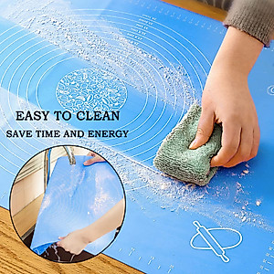 Non Stick Rolling Pin & Extra Large Silicone Baking Mat "25 X 18" Non-Stick Pastry Mat a free Silicone Spatula, Non-stick Silicone Dough Rollers Set with Measurements Kneading Pastry Mat