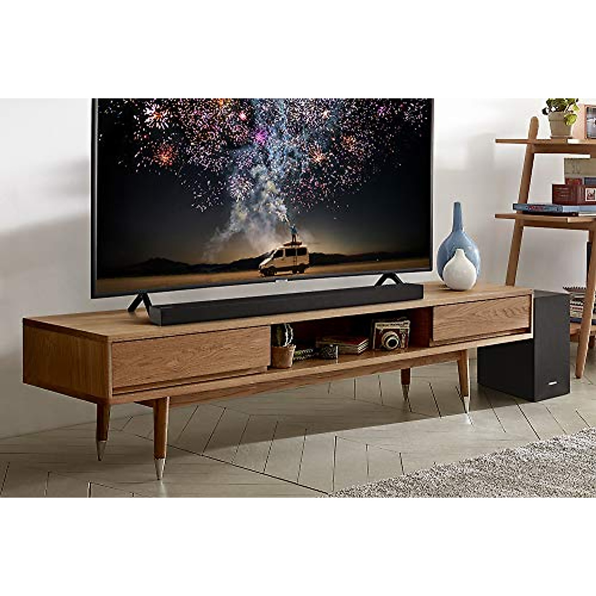 Samsung 2.1 Soundbar HW-R450 with Wireless Subwoofer, Bluetooth Compatible, Smart Sound and Game Mode, 200-Watts