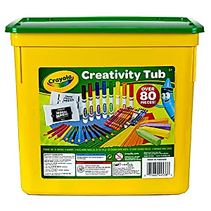 Crayola Creativity Tub, Arts and Crafts, Over 80 Tools, Crayons & Markers, Gifts for Kids