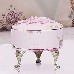 Agatige Baby Toys Jewelry Storage Box, Openable Cover Lace Flower Soft Cloth Kids Jewelry Box for Home Decoration