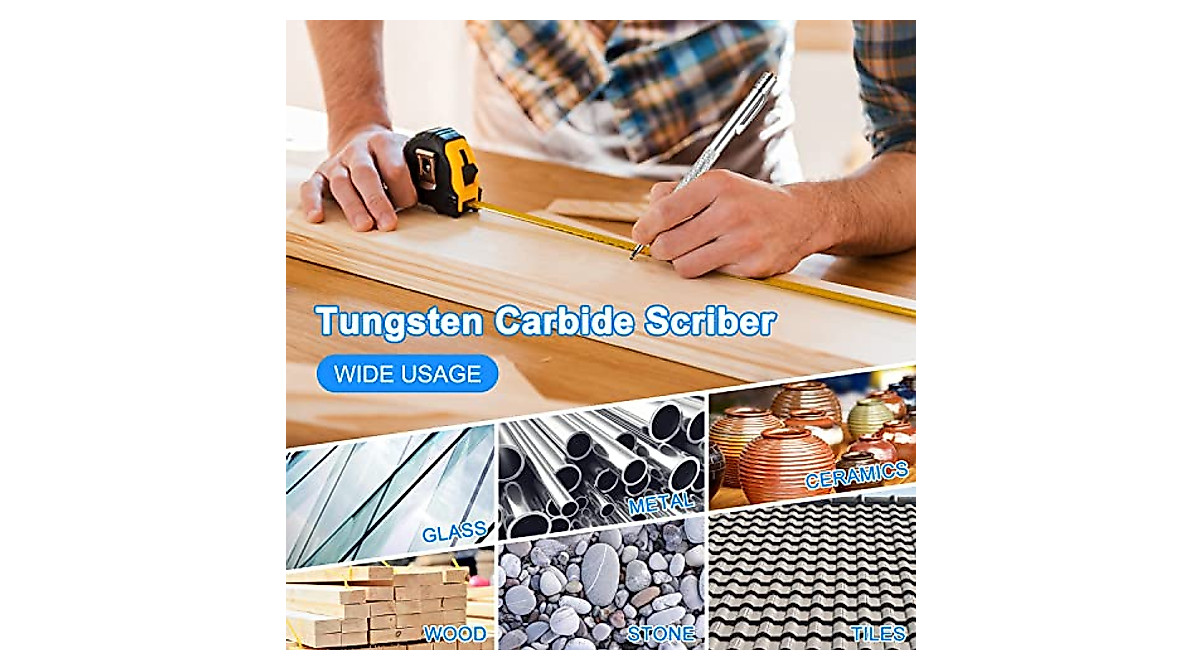 WXJ13 Tungsten Carbide Scriber - 2 Pack with Replacement Tips