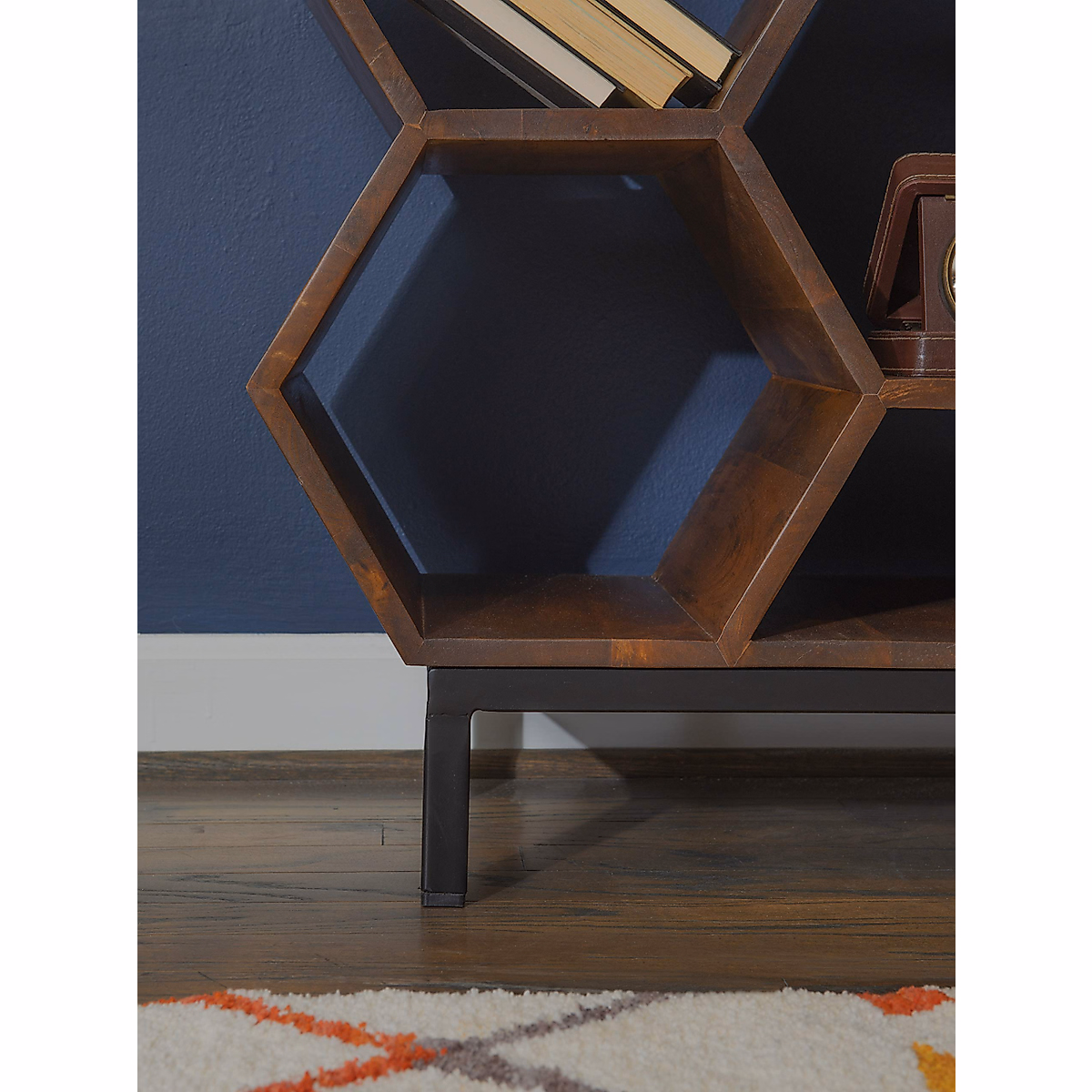 Powell Bianca Hazelnut Honeycomb Bookshelf